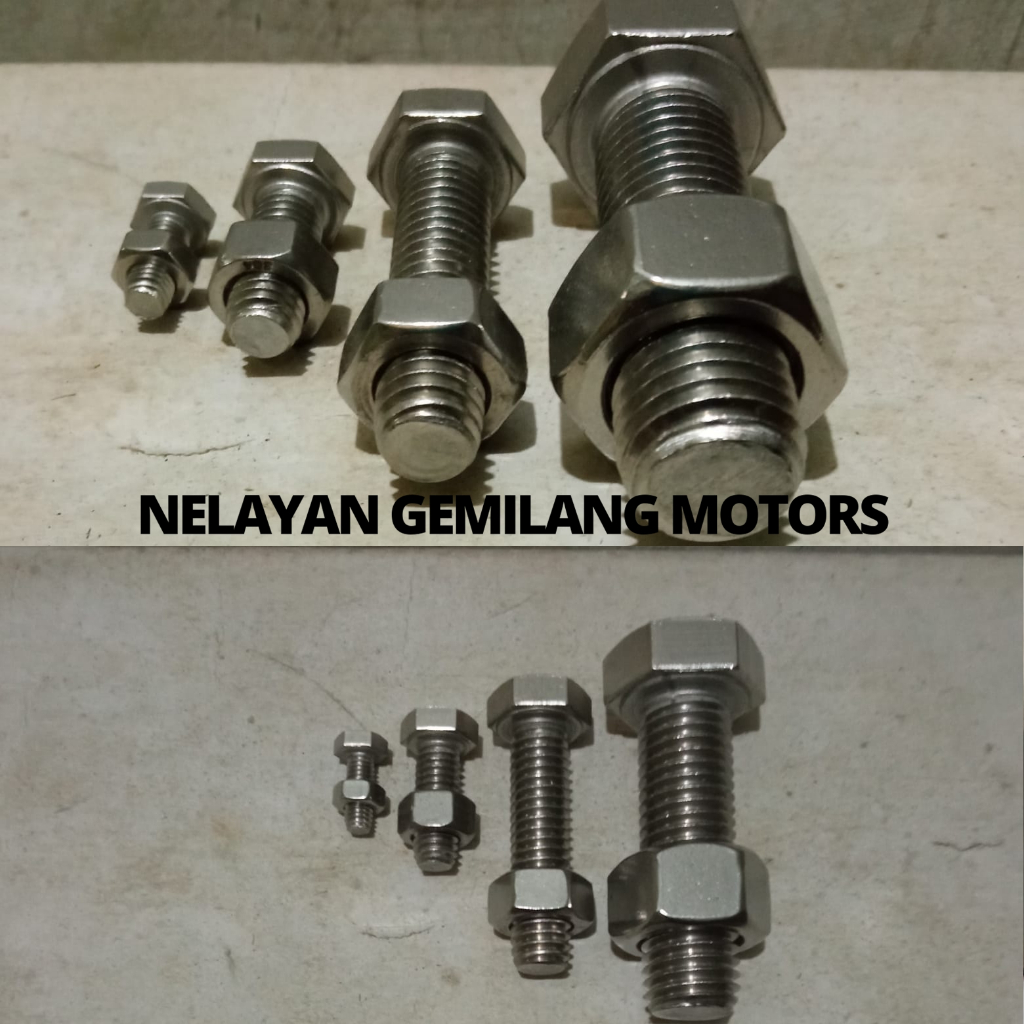 Jual Baut Stainless Steel Ukuran 1/2" Inch × 1" Inch PER SATUAN ...