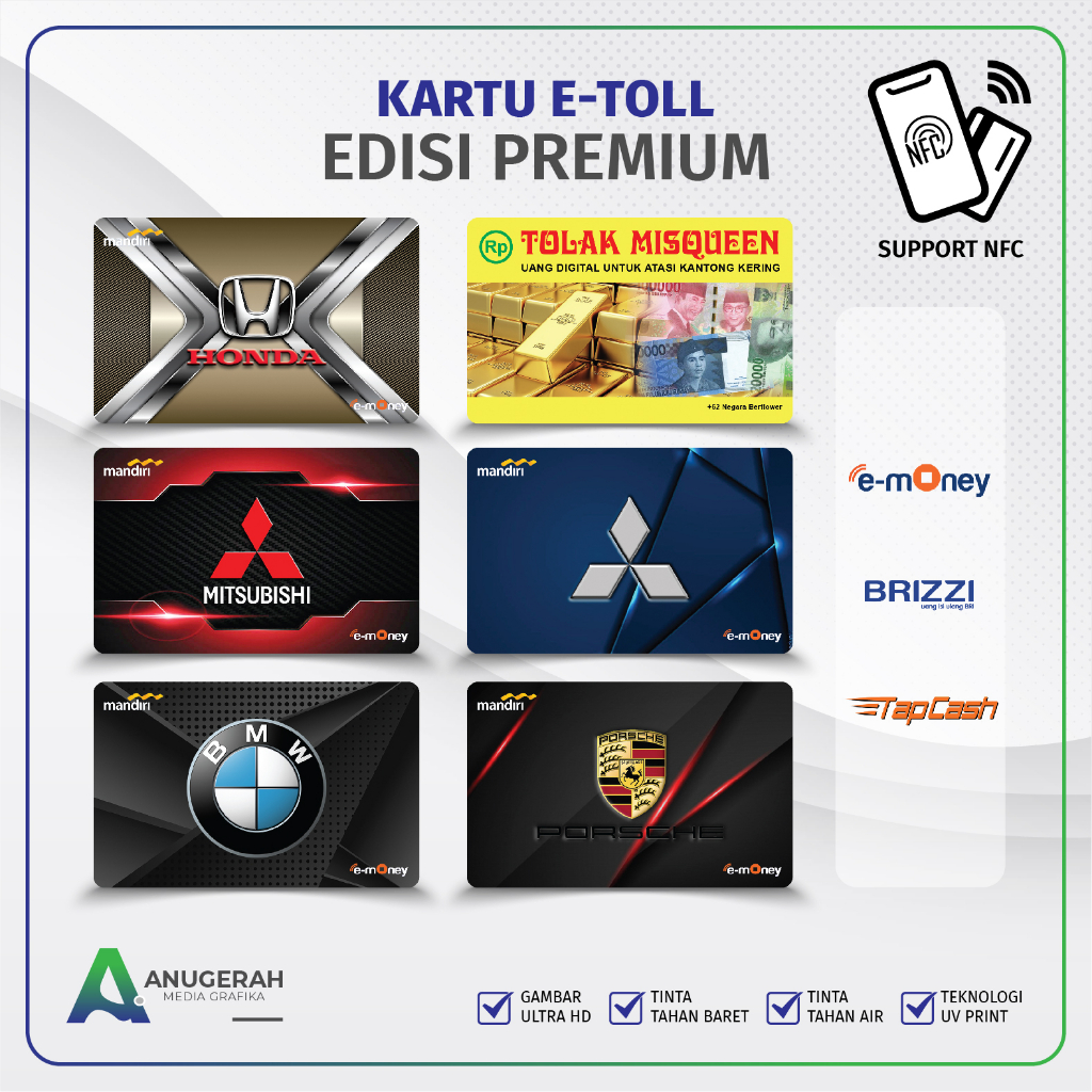 Jual Kartu E-toll Emoney Brizzi BNI Tapcash Edisi Premium | Shopee ...