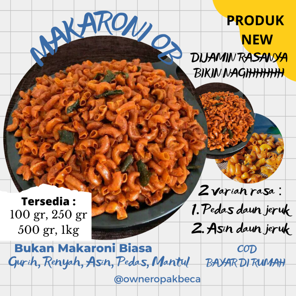 Jual Makanan Ringan Jajanan Pedas Makaroni Pedas Daun Jeruk 1kg Murah ...