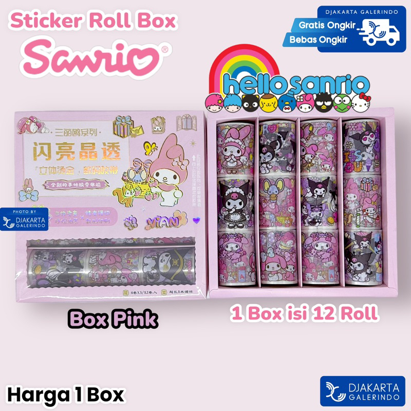 Jual Sticker Roll Box isi 12 Roll Stiker Set Box Gambar kartun boneka ...