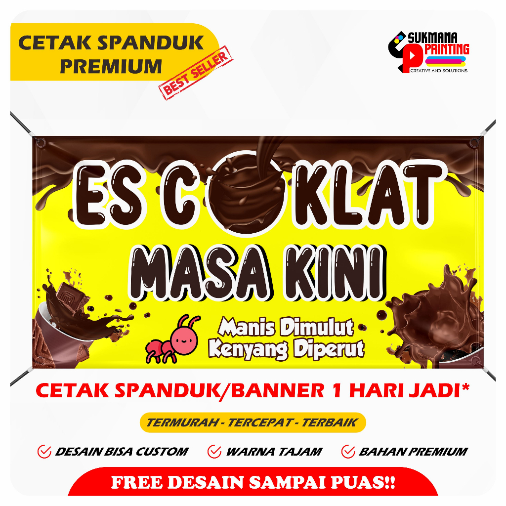 Jual SPANDUK BANNER ES COKLAT VIRAL MASA KINI | Shopee Indonesia