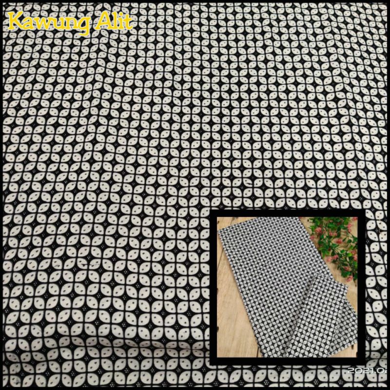 Jual Kain Batik Printing Modern Motif Kawung Alit Kain Meteran Bahan ...