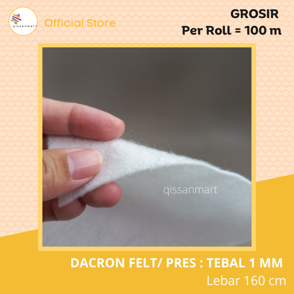 Jual Per Roll : Dacron Felt/Pres Tebal 1 mm, Lebar 160 cm, 1 roll isi ...