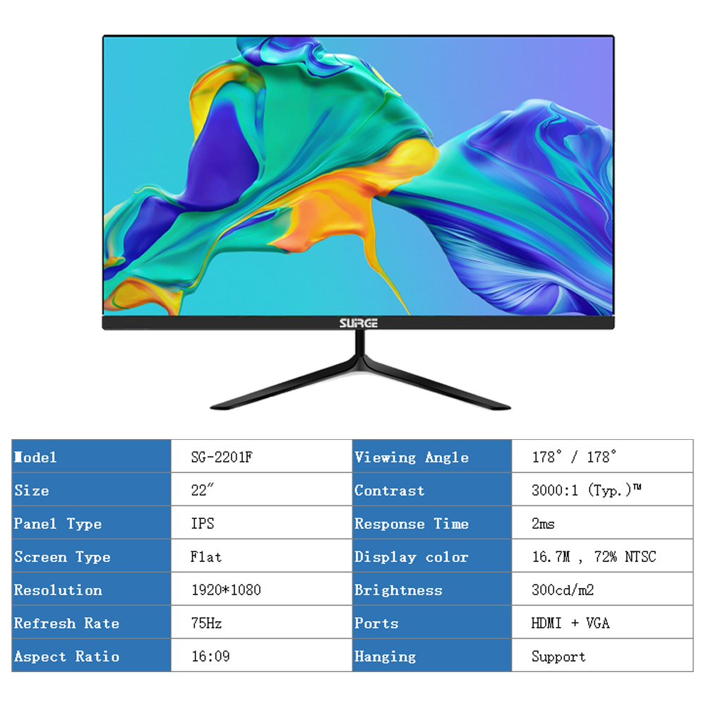 Jual SUIRGE Monitor 24 inch 165Hz Curved High Refresh Rate 2ms 1080P HD ...