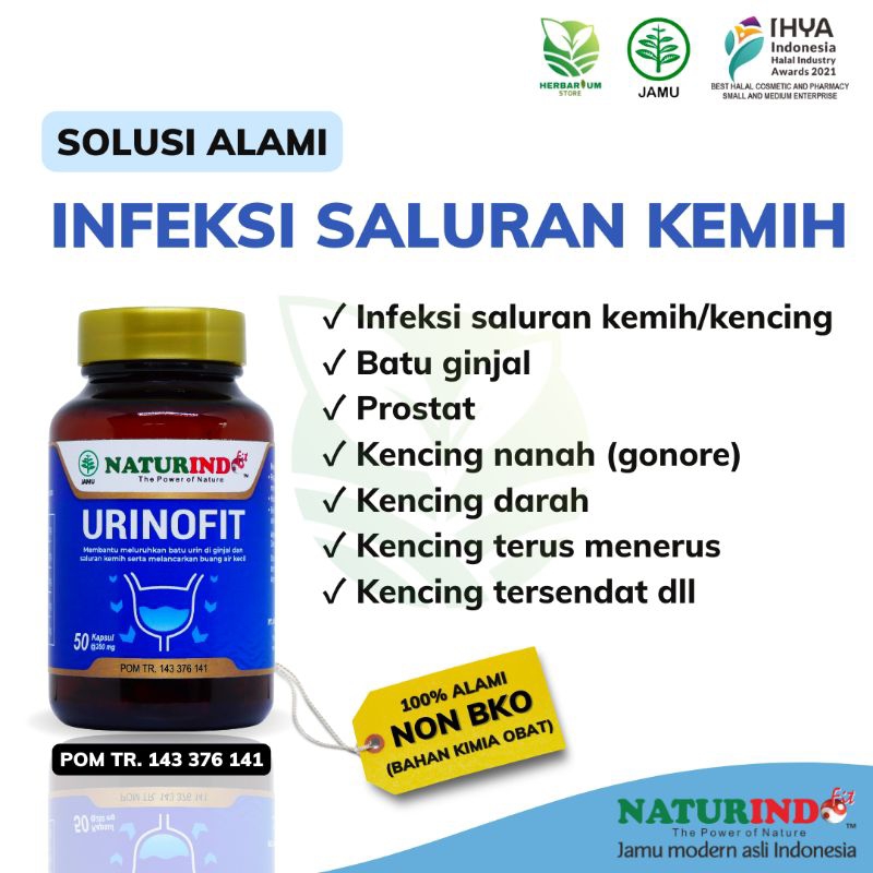 Jual Urinofit 50 Kapsul Jamu Herbal Infeksi Saluran Kemih ISK Batu Ginjal Prostat Kencing Nanah ...