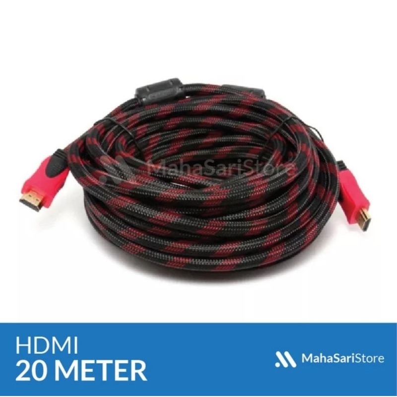 Jual Kabel HDMI to HDMI 20 Meter / 20m / 20 m (LED/TV/CCTV/Set Top Box ...