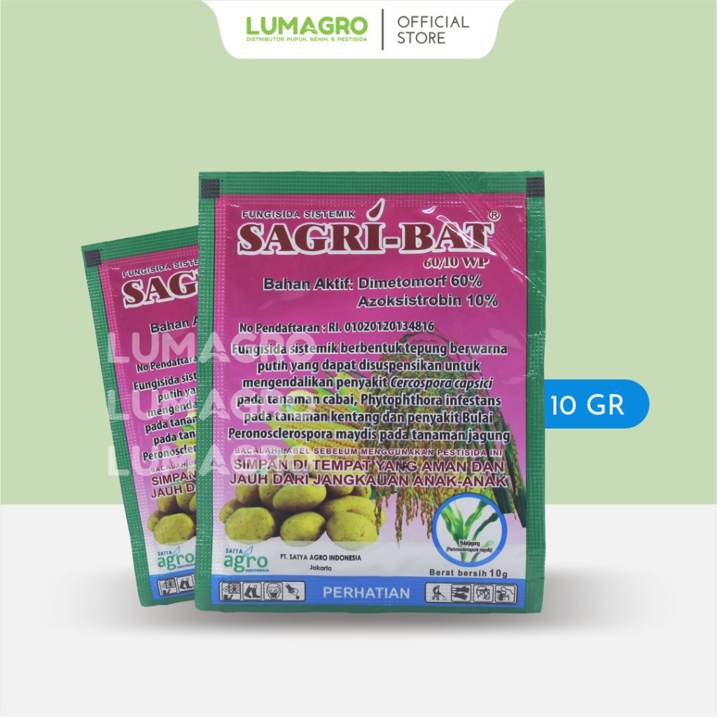 Jual Fungisida Sagri Bat 10gr Dimetomorf Azoksistrobin Sagri-Bat ...