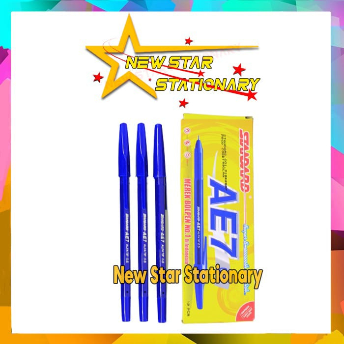 Jual Pulpen Standard AE7 Biru/Pcs | Shopee Indonesia