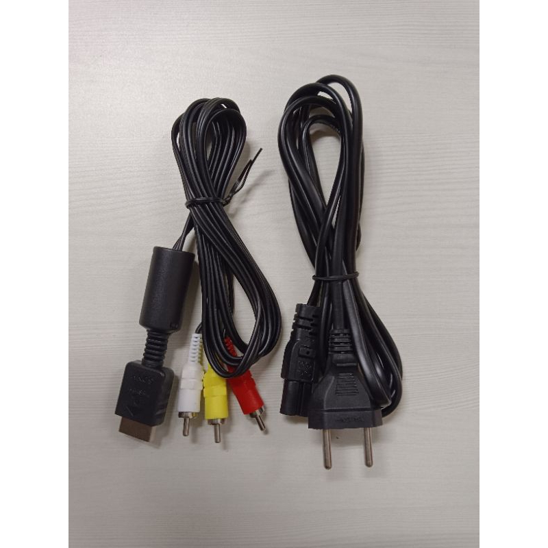 Jual PAKET 1 SET KABEL AV PS2 / KABEL RCA + KABEL POWER PS1 PS2 PS3 ...