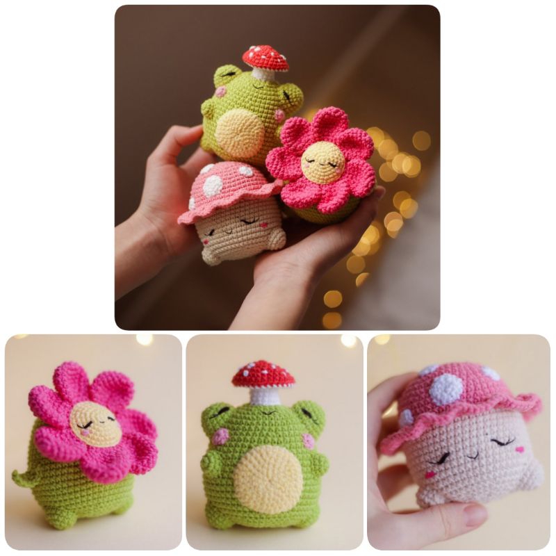 Jual {Crochet Pattern PDF File} 3in1 Plushie Flower & Friends | Shopee ...