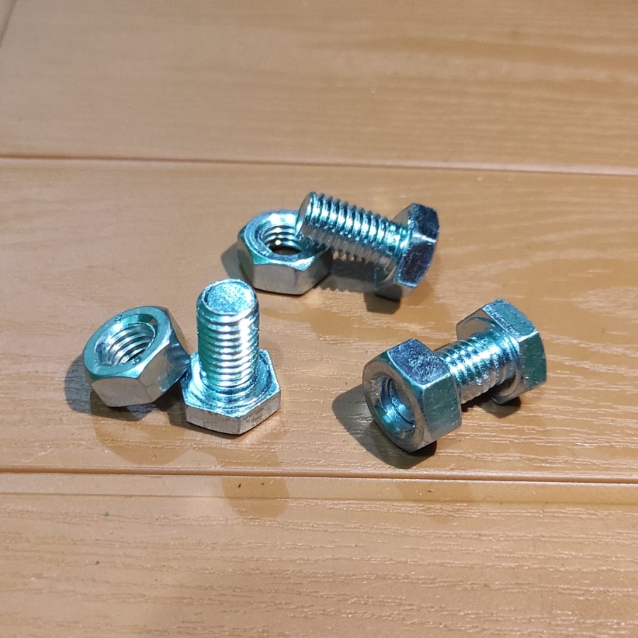 Jual Baut mur rak siku lubang BMP m8x15 Baut Mur Putih m8x15 heksagon putih | Shopee Indonesia