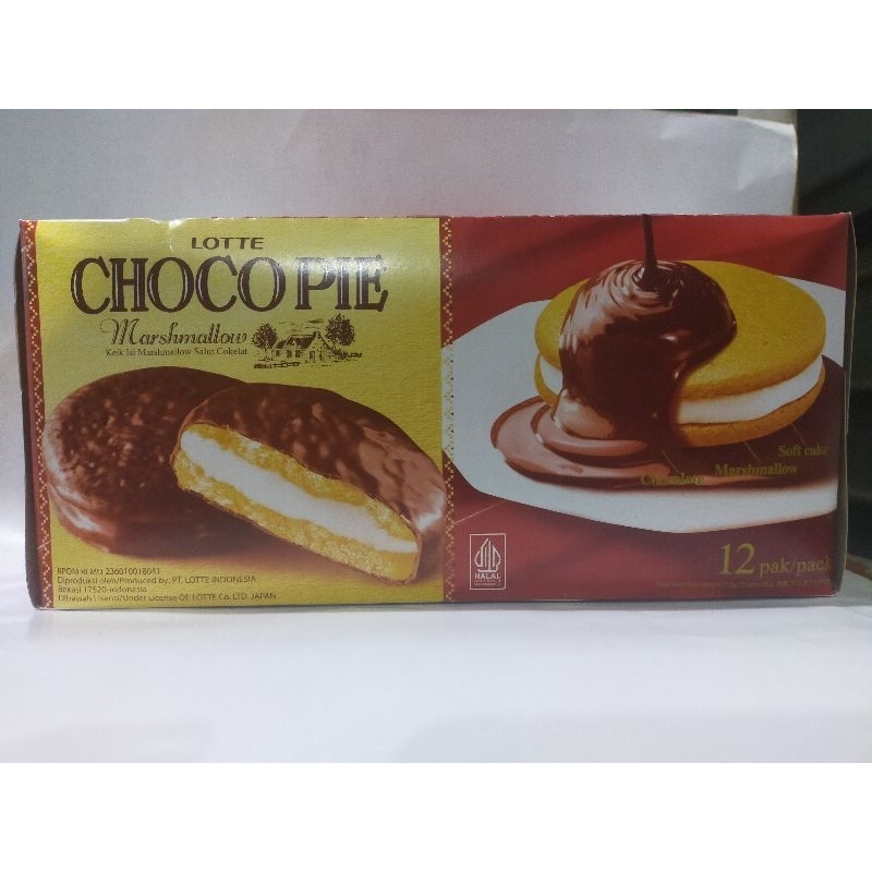 Jual Lotte Choco Pie Marshmallow Box 1 Pack Isi 12 pcsx28gr | Shopee ...