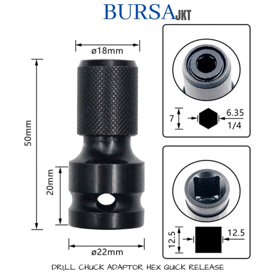 Jual adapter converter mesin impact wrench jadi screwdriver drill ...