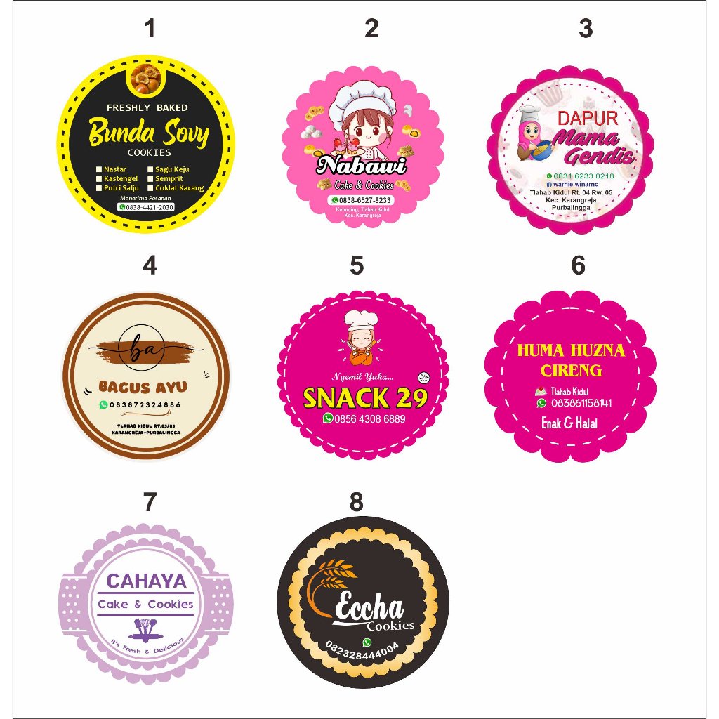 Jual Sticker label kemasan makanan untuk boox toples stunding cup Label ...