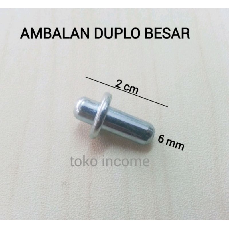Jual Biji Ambalan Duplo Besar Pin Penyangga Rak Kayu Lemari Dapur ...
