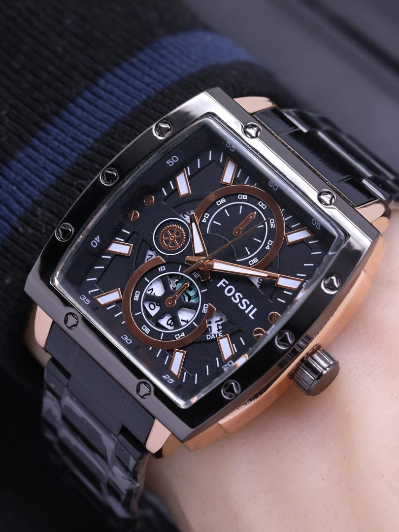 Jual Bestseller Jam Tangan Pria/Cowok FS Kotak Rantai Stainless Tanggal ...