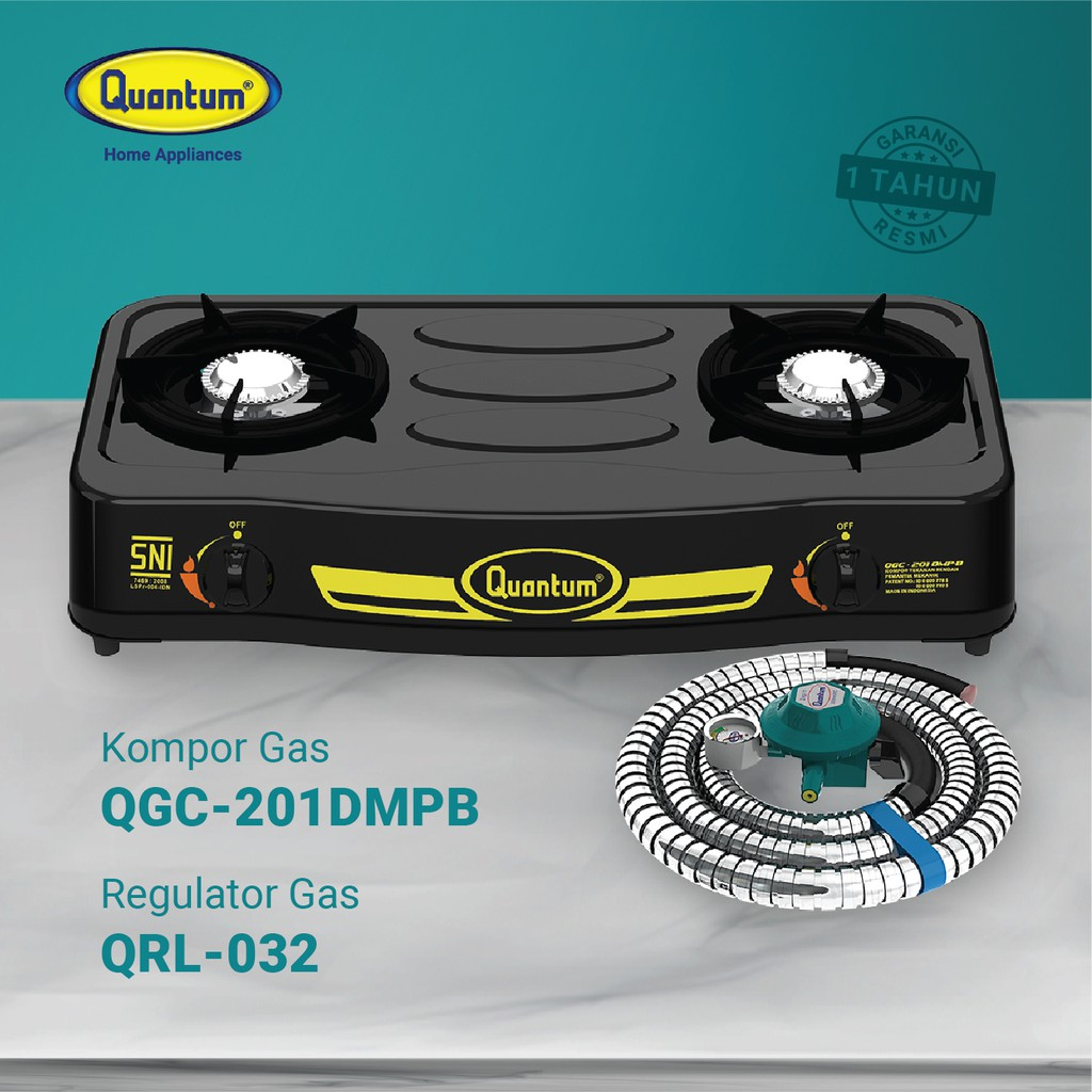 Jual Quantum Paket Kompor Gas QGC 201 DMPB Dan Selang Regulator Gas QRL ...