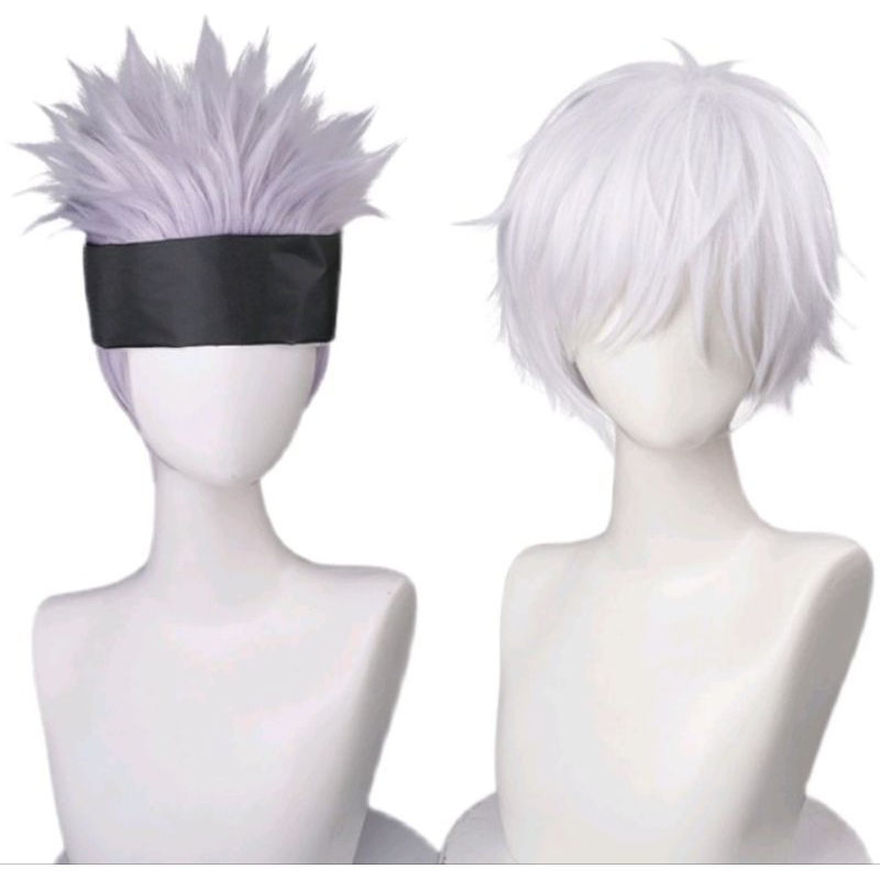 Jual Wig Rambut Palsu Satoru Gojo Anime Cosplay Wig Jujutsu | Shopee ...