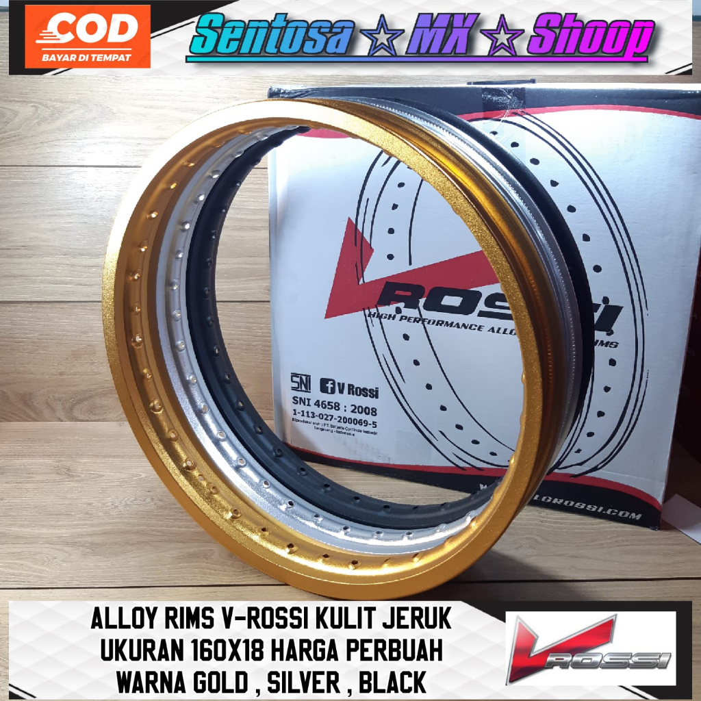 Jual VELG / ALLOY RIMS V-ROSSI 160 RING 18 KULIT JERUK READY WARNA ...