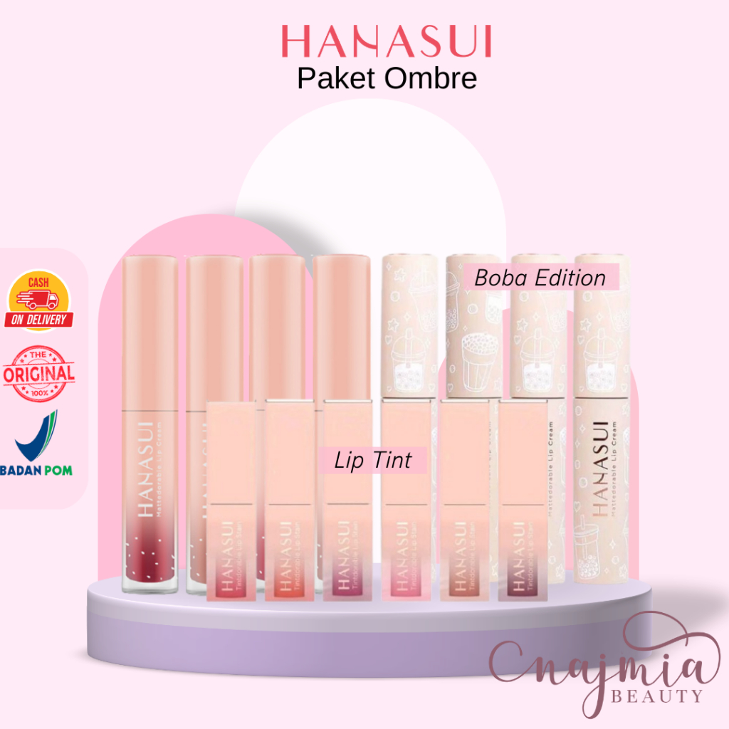 Jual najmia Hanasui Mattedorable Lip Cream Lip tint Tintdorable LipTint ...