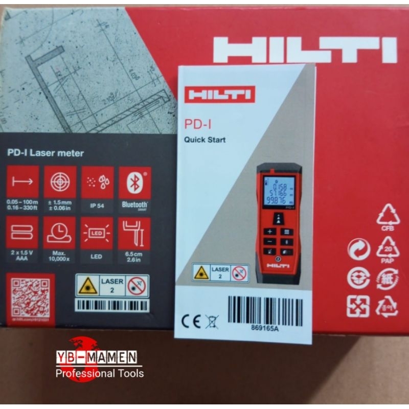 Jual HILTI PD-i / Laser Range Meter PD-I 100meter / Meteran laser 100 meter | Shopee Indonesia