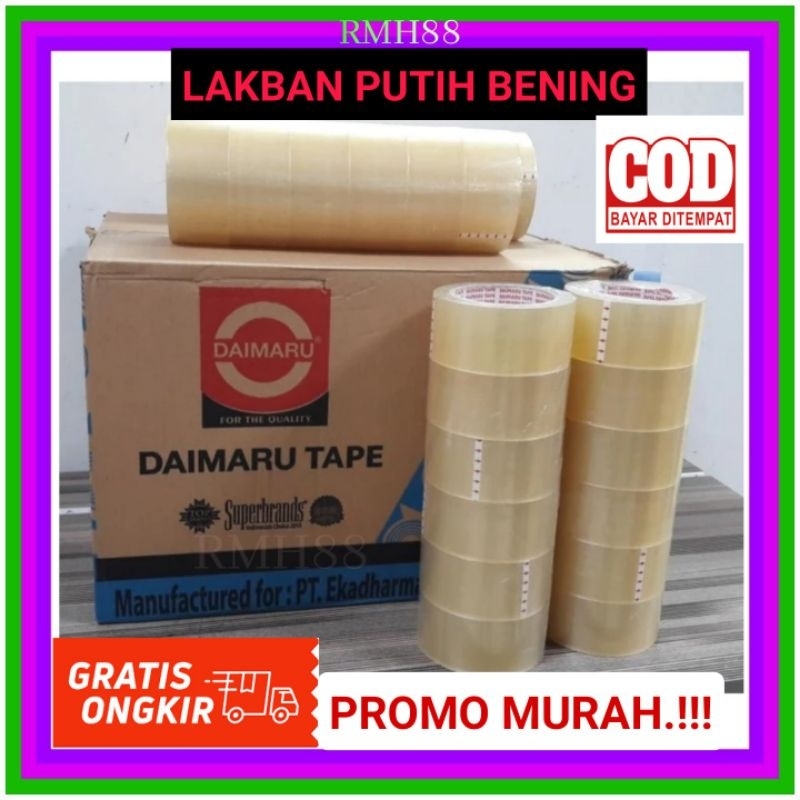 Jual Lakban Besar Bening DAIMARU / Lakban Bening Besar 1 Slop Isi 6 Roll | Shopee Indonesia