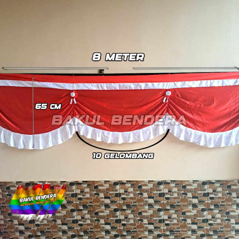 Jual BENDERA BACKGROUND RUMBE MERAH PUTIH BUNGA | Shopee Indonesia