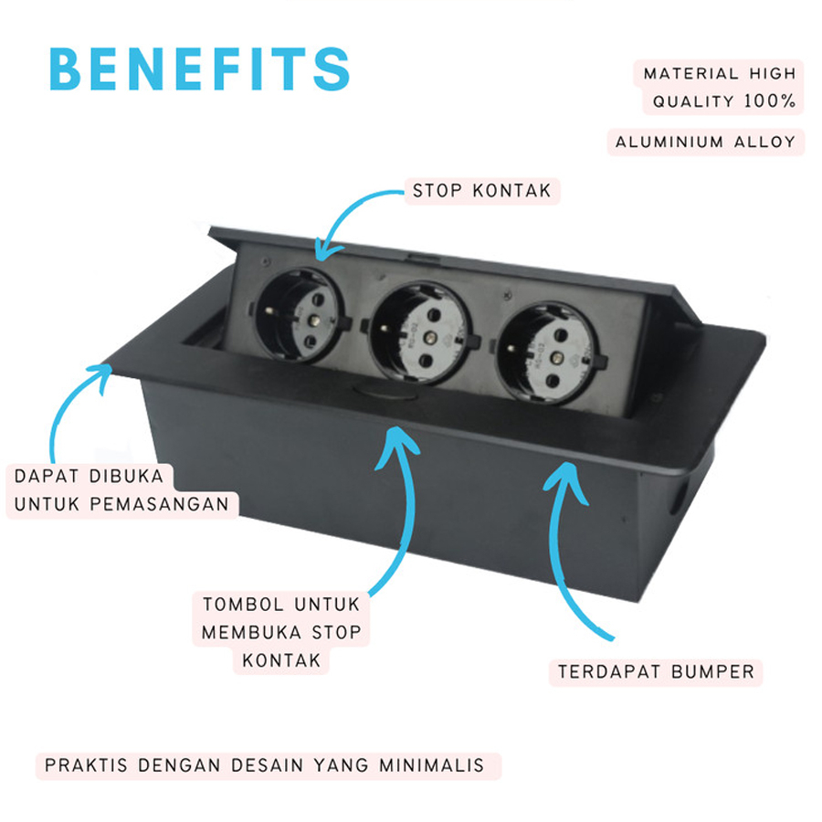 Jual TERMURAH STOP KONTAK MEJA TANAM COLOKAN TANAM LANTAI FLOOR DESK ...
