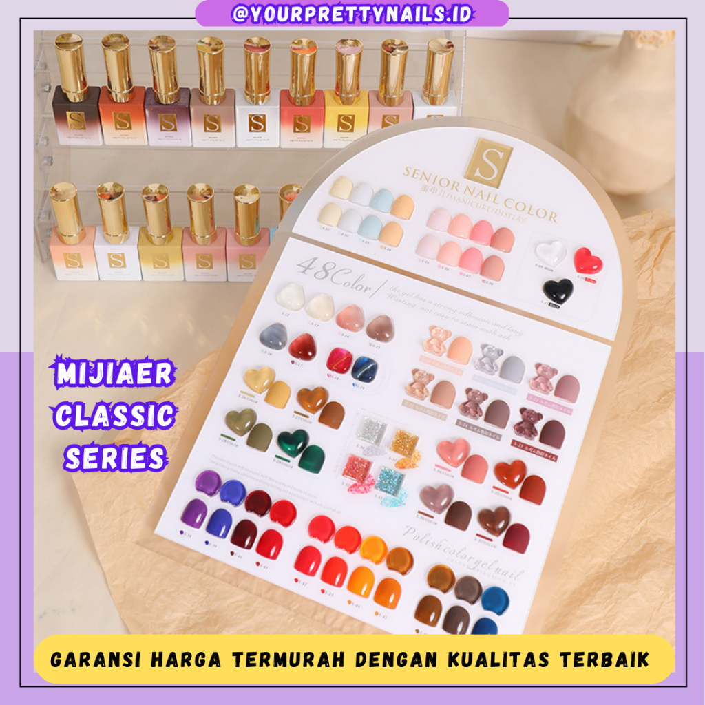 Jual (READY STOCK) MIJIAER NAIL GEL POLISH 48 COLORS RIBBON CLASSIC ...