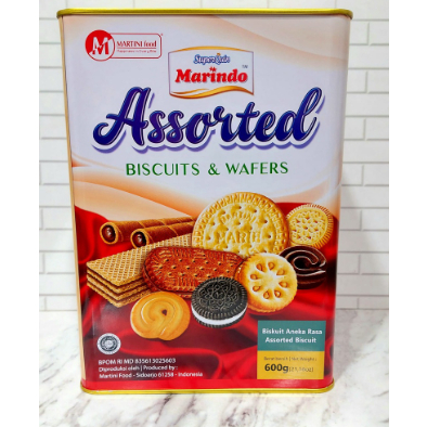 Jual Marindo Assorted Biscuits & Wafers Kaleng 600gram Superquin ...