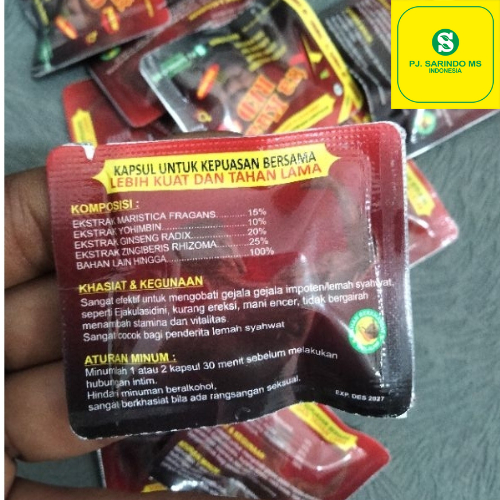 Jual Kapsul XTRA RED Obat Kuat LELAKI JAMU Tahan Lama PRIA (1Sachet isi 2 Kapsul) | Shopee Indonesia