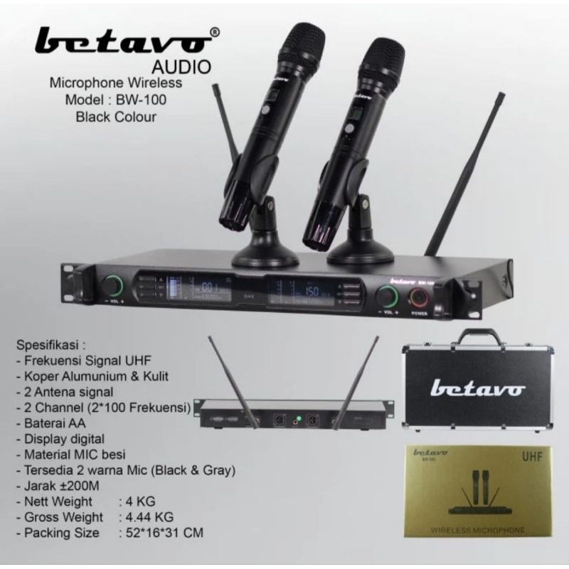 Jual Mic wireless Betavo BM 100 original microphone wireless Betavo | Shopee Indonesia