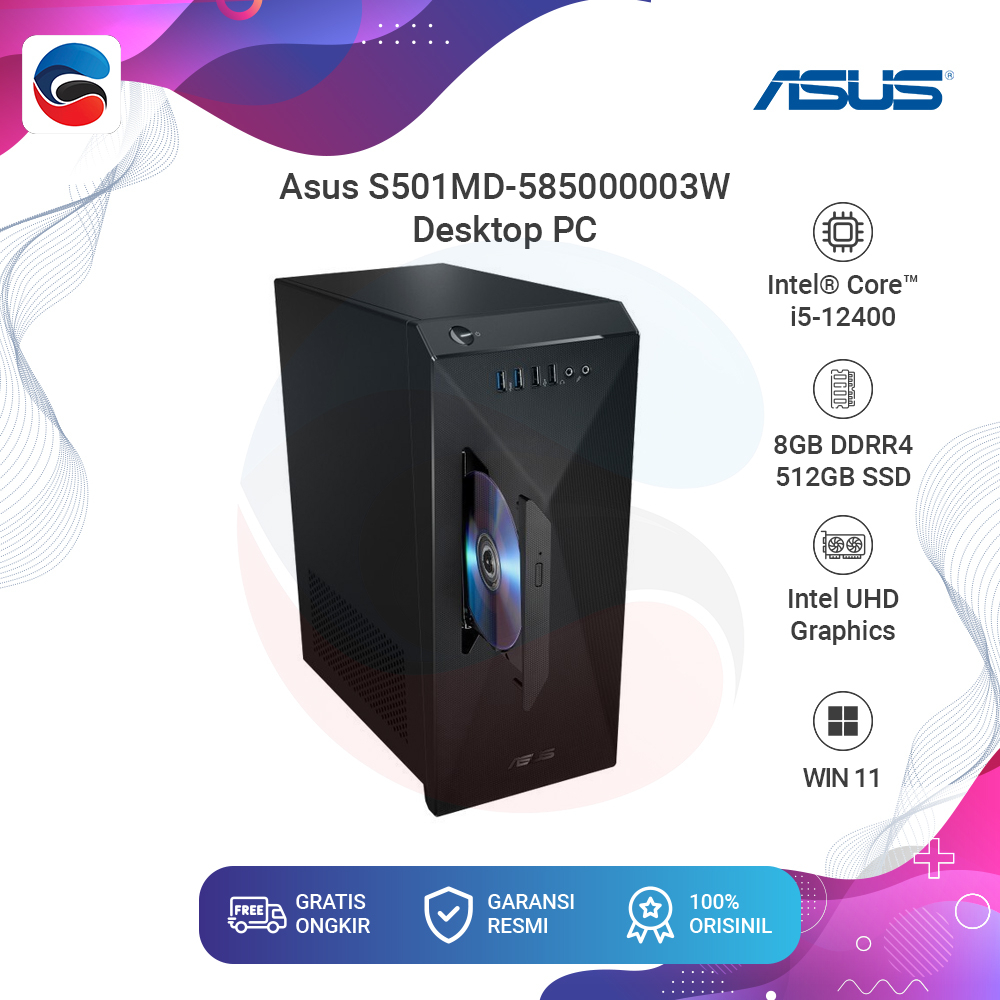 Jual Asus PC Desktop S501MD-585000003W Intel Core i5 12400 8GB 512GB ...