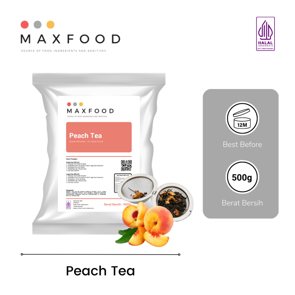 Jual Peach Tea/ Teh Persik/ Bubuk Minuman Teh Rasa Buah Persik / Peach Tea Powder 500 GR ...