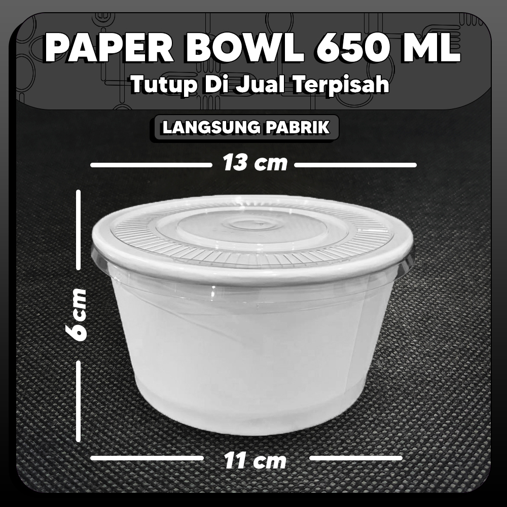 Jual Paper Bowl 650 ml / Rice Bowl Paper 650 ml / Paper Bowl 650ml 22 oz | Shopee Indonesia