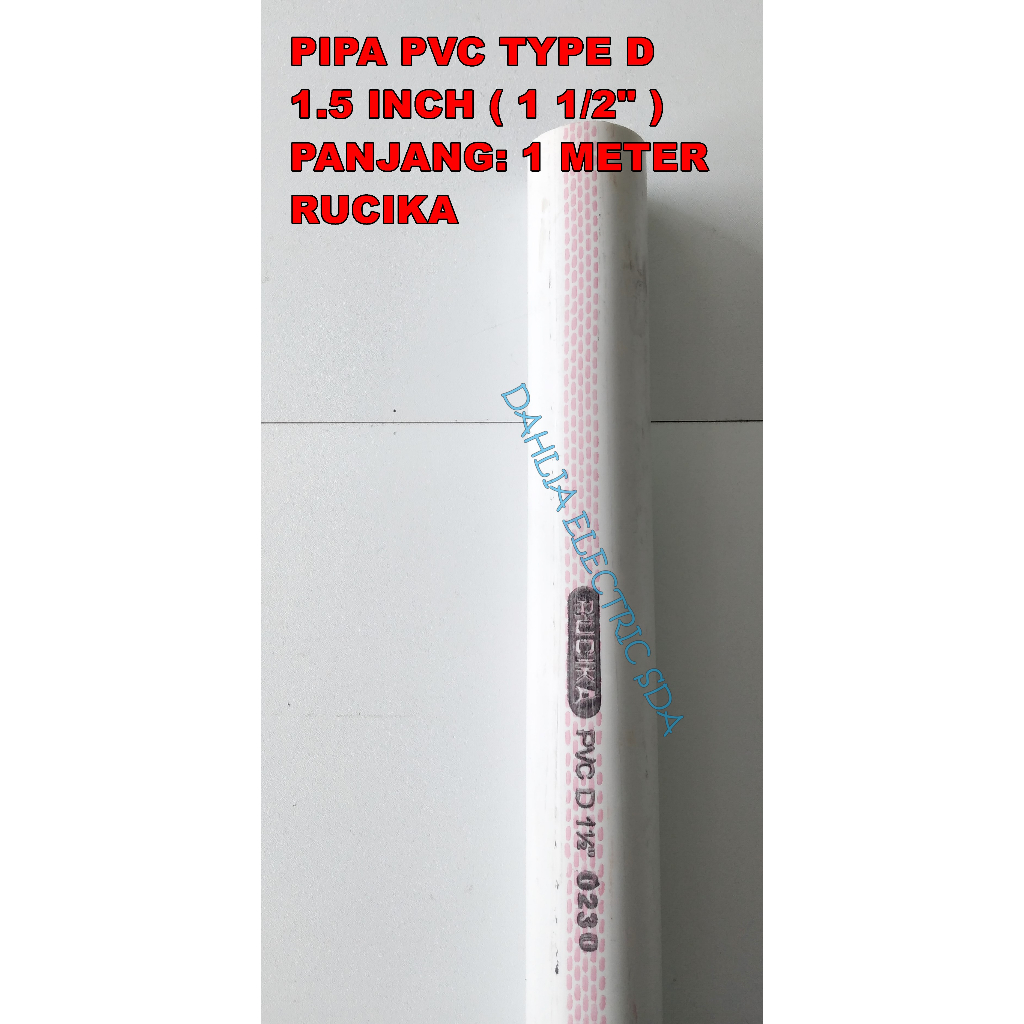 Jual PIPA PVC 1.5 INCH TYPE D PANJANG 1 METER RUCIKA ( PUTIH ) | Shopee ...