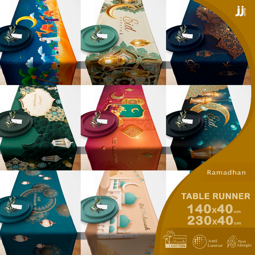 Jual TABLE RUNNER TAPLAK MEJA PRINT MOTIF IDUL FITRI RAMADAN LEBARAN ...