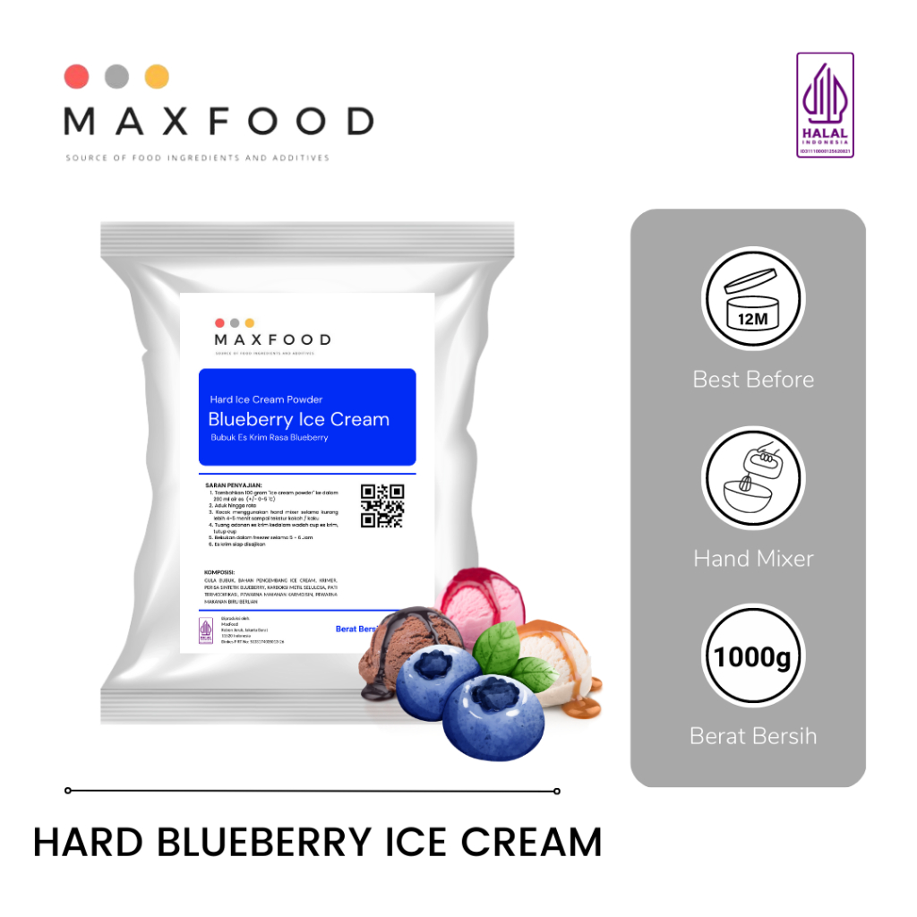 Jual Blueberry Ice Cream Powder/Bubuk Es Krim Rasa Blueberry 1kg ...