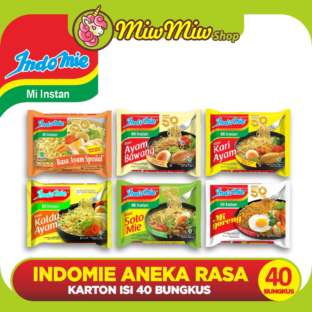 Jual INDOMIE - Mie Instant / Mi Instan (Grosir - Karton/ Dus isi 40 ...
