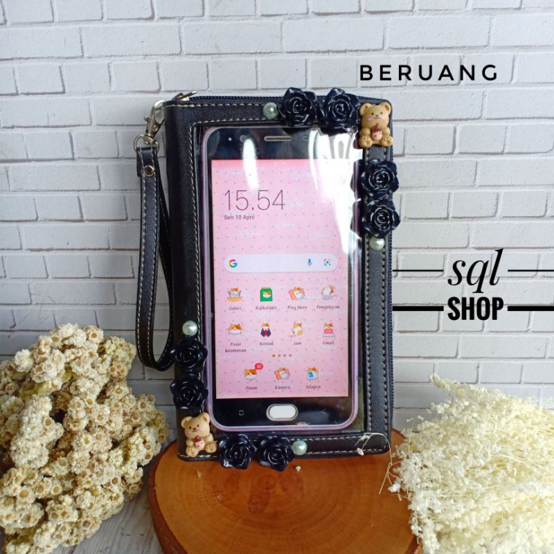 Jual SQL SHOP Dompet HP varian hitam hias karakter | Dompet hp dan uang ...