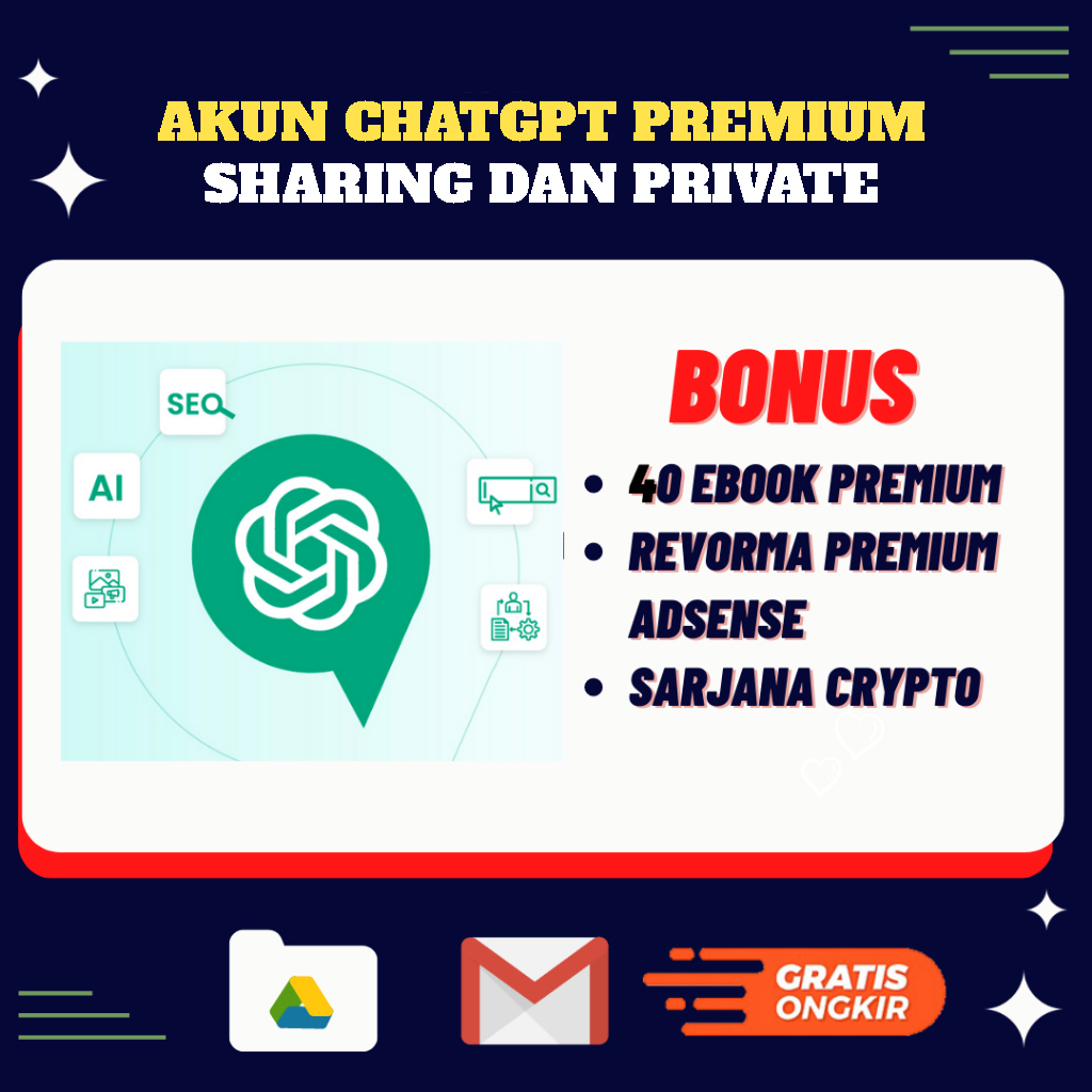 Jual Akun ChatGPT Plus Pr1vate dan sharing Premium 1 Bulan | Shopee Indonesia