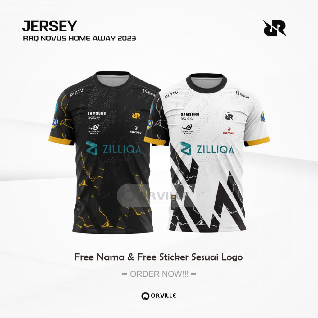 Jual Jersey RRQ Novus 2023 MPL S11 Hitam & Putih FREE NICKNAME ...