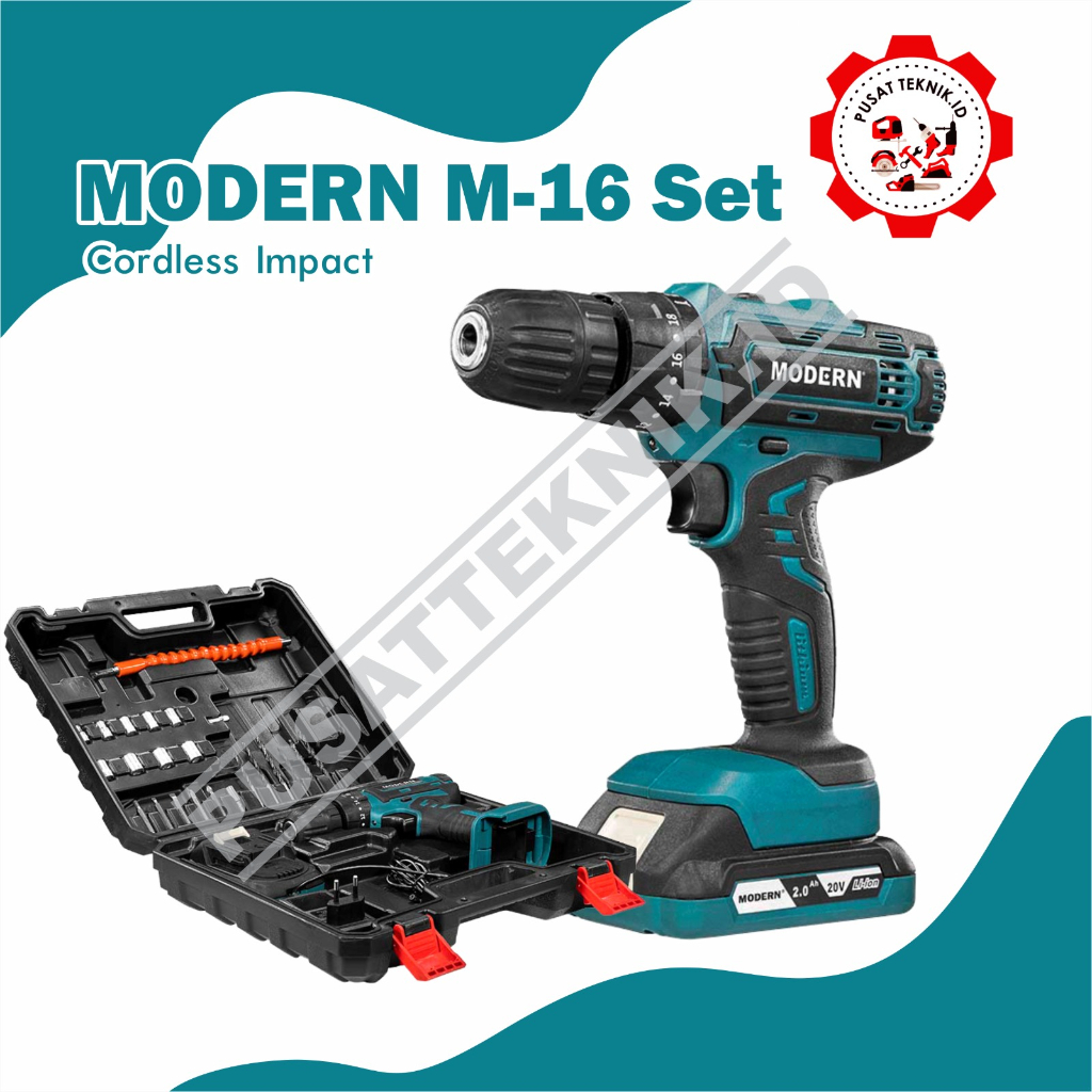 Jual BOR MODERN M16 SET 20V CORDLESS DRILL MODERN M16 SET | Shopee ...