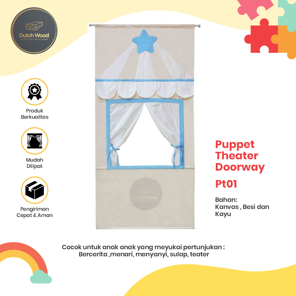 Jual Mainan Puppet Theater Doorway Pertunjukan Boneka Tangan PT01 Mudah ...