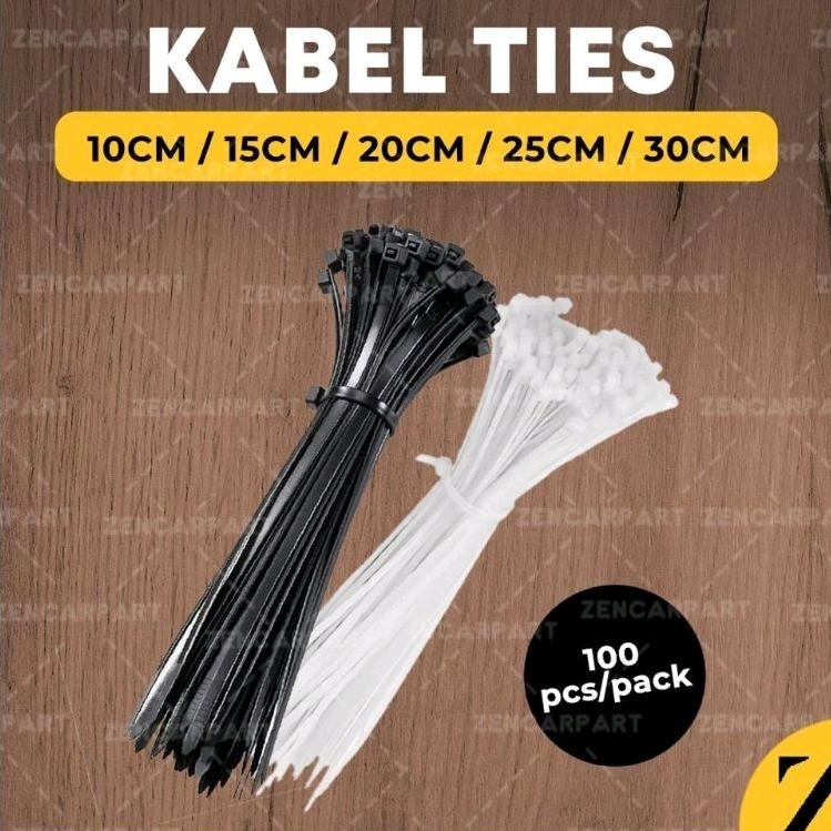 Jual KABEL TIES TIE CABLE 1 PACK ISI 100 PCS PILIHAN WARNA HITAM PUTIH ...