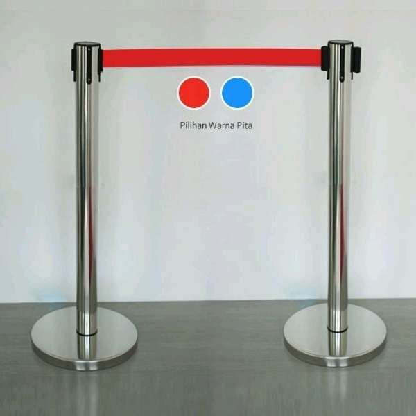 Jual Tiang antrian stainless standing barrier | Shopee Indonesia