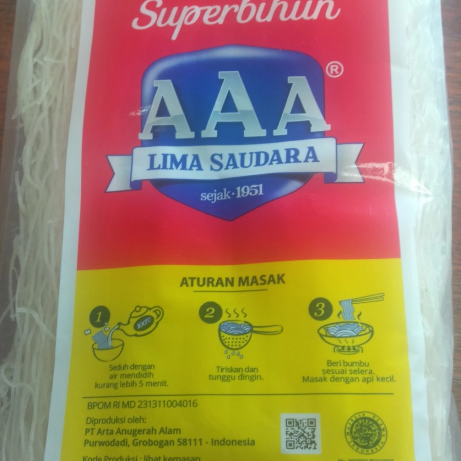 Jual super bihun aaa lima saudara 450 gr (mentah) | Shopee Indonesia