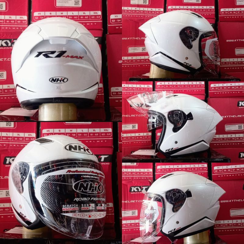 Jual Helm NHK R1 MAX SOLID WITH/PUTIH paket ganteng (terbaru) | Shopee ...