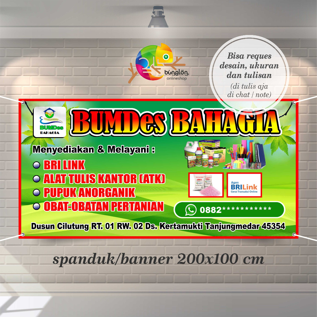 Jual 200x100 Spanduk Banner Bumdes Custom | Shopee Indonesia