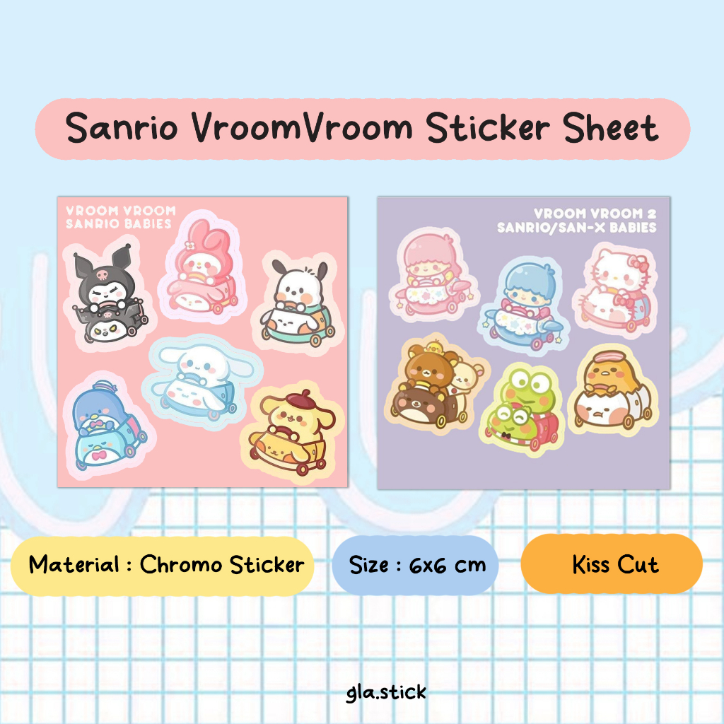 Jual Vroom Vroom Sanrio Sticker Sheet | Shopee Indonesia